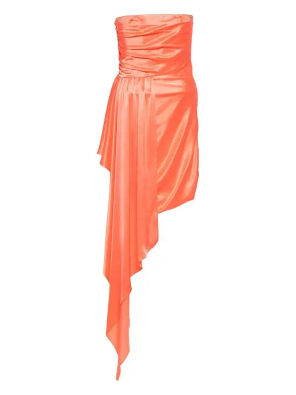 Michelle Mason Strapless Gathered Silk Mini Dress