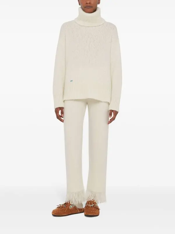Alanui Logo-plaque Cashmere-silk Blend Jumper - White