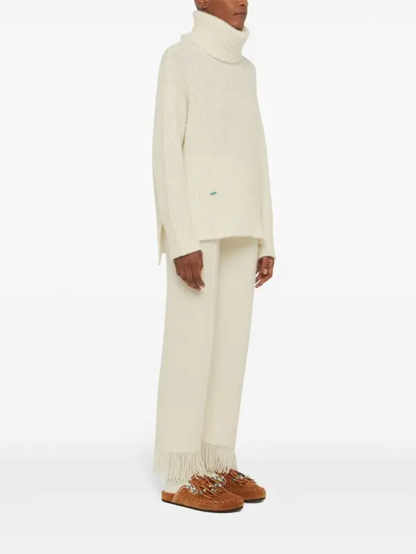Alanui Logo-plaque Cashmere-silk Blend Jumper - White