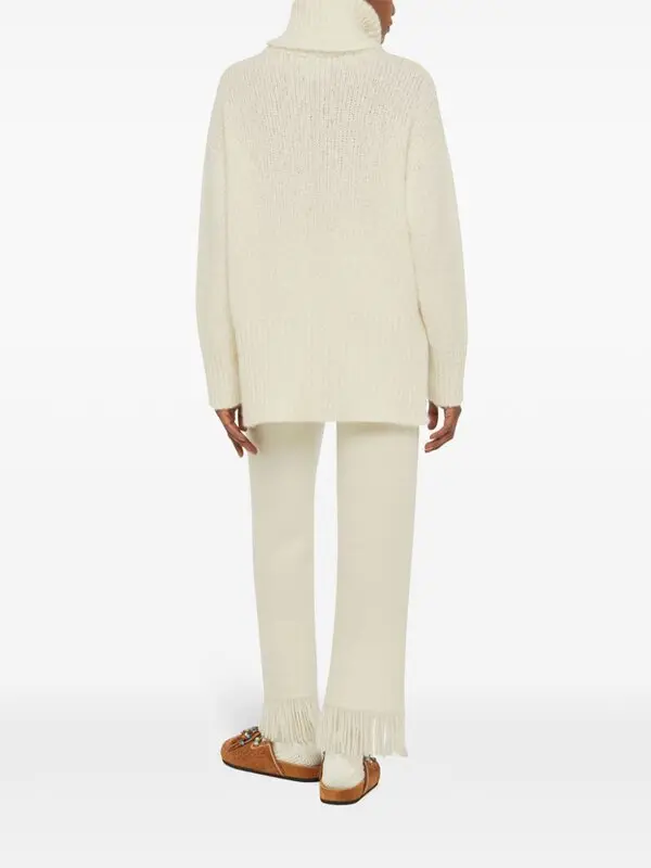 Alanui Logo-plaque Cashmere-silk Blend Jumper - White