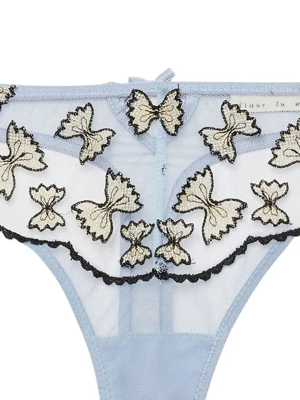 FLEUR DU MAL Farfalle Embroidered Thong