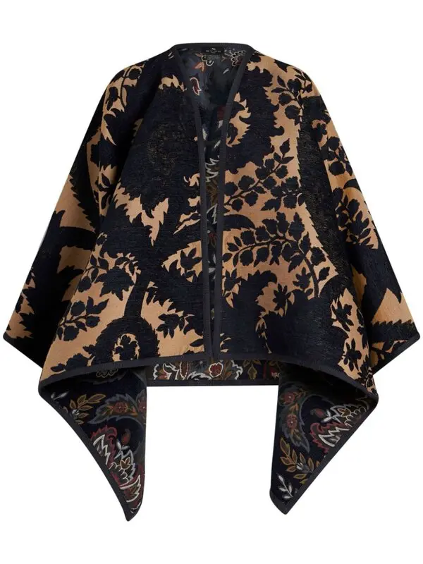 Etro Paisley-print Reversible Cape - Black