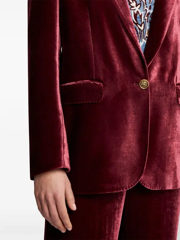 Etro Single-breasted Velvet Blazer - Red