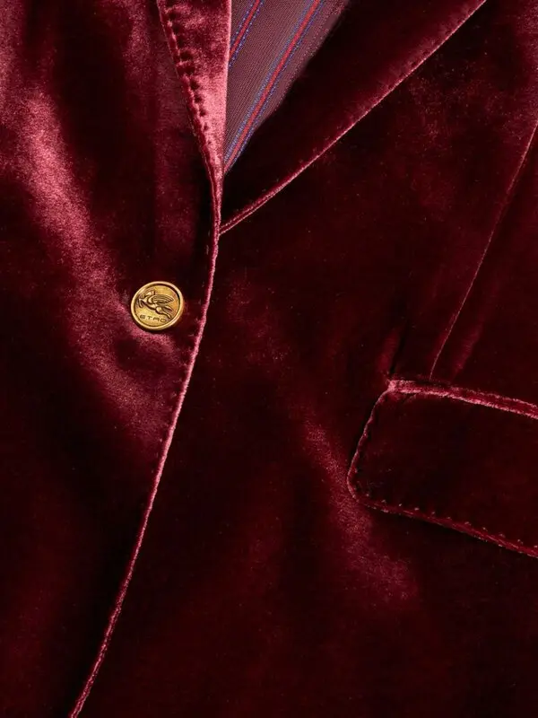 Etro Single-breasted Velvet Blazer - Red