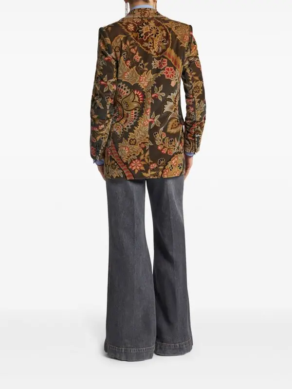 Etro Paisley Print Velvet Blazer