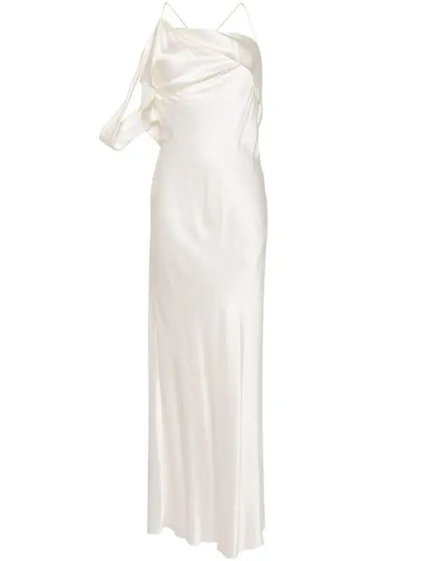 Michelle Mason Crisscross-back Silk Dress