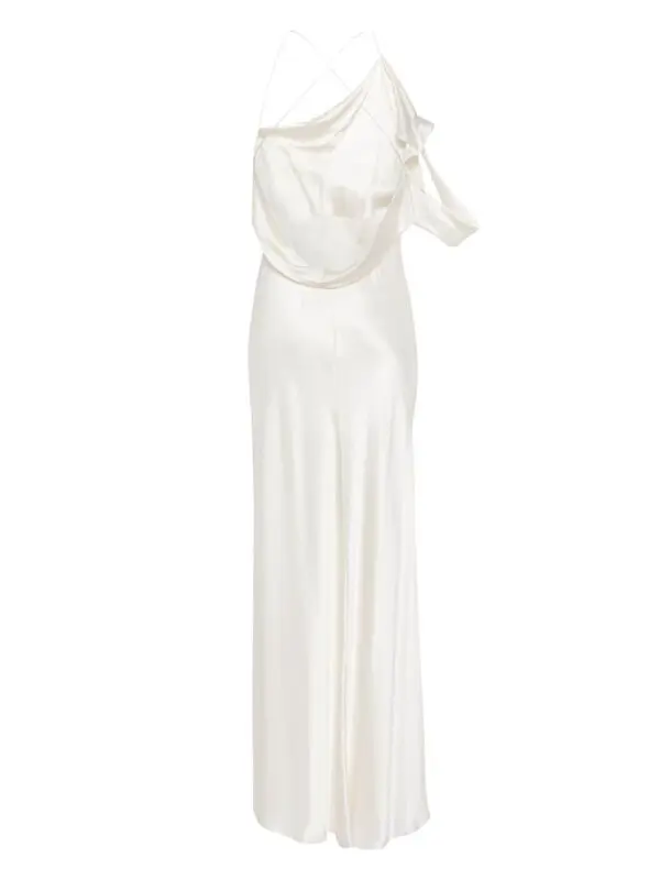 Michelle Mason Crisscross-back Silk Dress