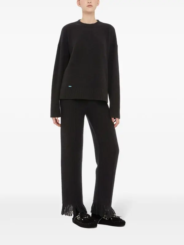 Alanui Ribbed-edge Cashmere-blend Jumper - Black