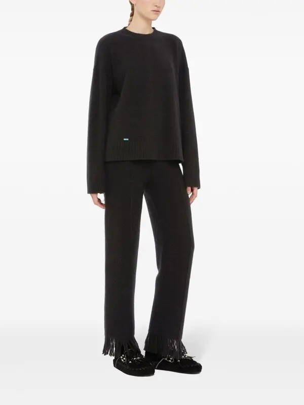 Alanui Ribbed-edge Cashmere-blend Jumper - Black
