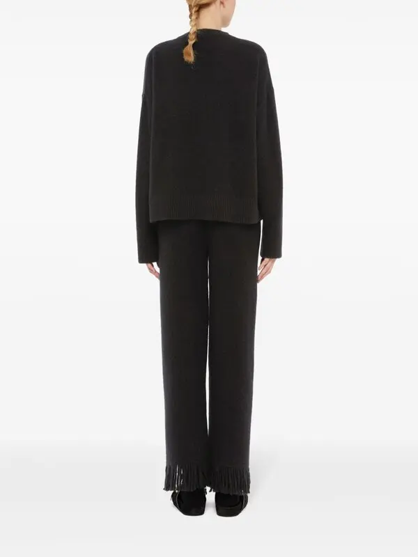 Alanui Ribbed-edge Cashmere-blend Jumper - Black