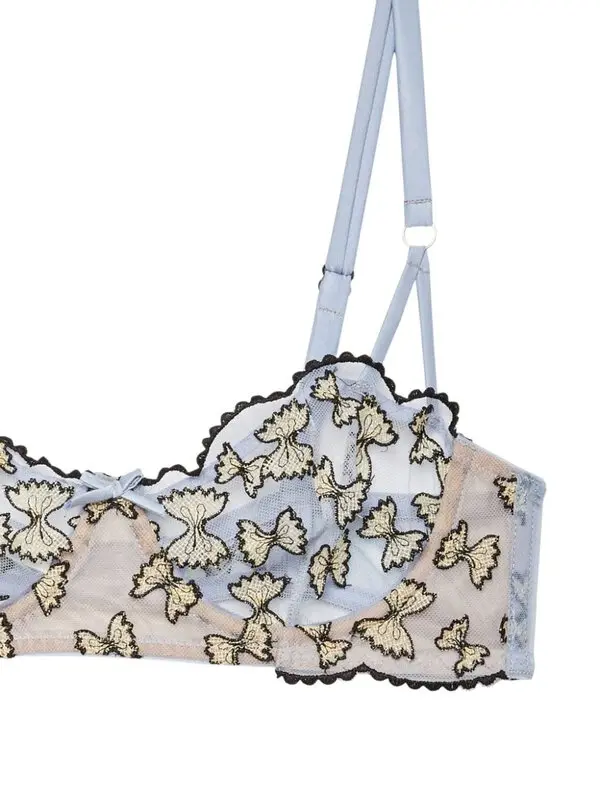 FLEUR DU MAL Farfalle Embroidered Balconette Bra