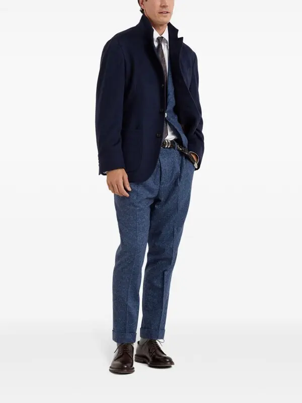 Brunello Cucinelli Buttoned Flap Pocket Blazer