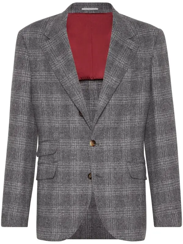 Brunello Cucinelli Check Pattern Blazer