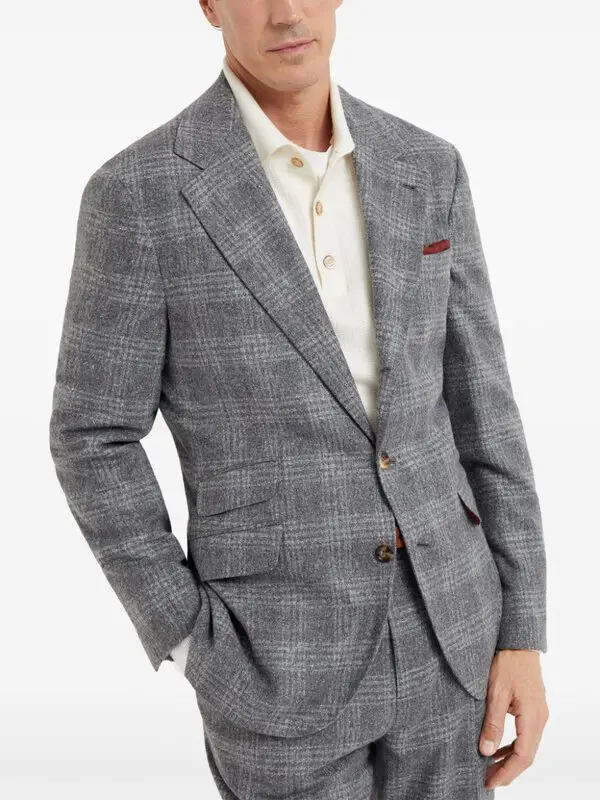 Brunello Cucinelli Check Pattern Blazer