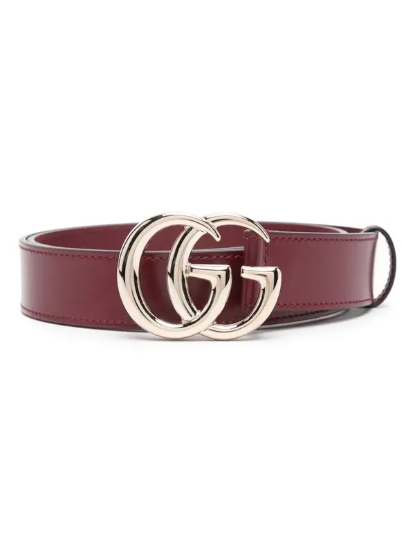 Gucci Gg Marmont Leather Belt - Red