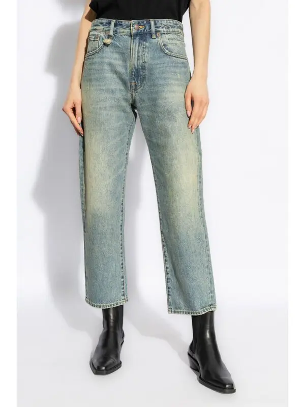 R13 Logo-appliqué Straight Jeans - Blue