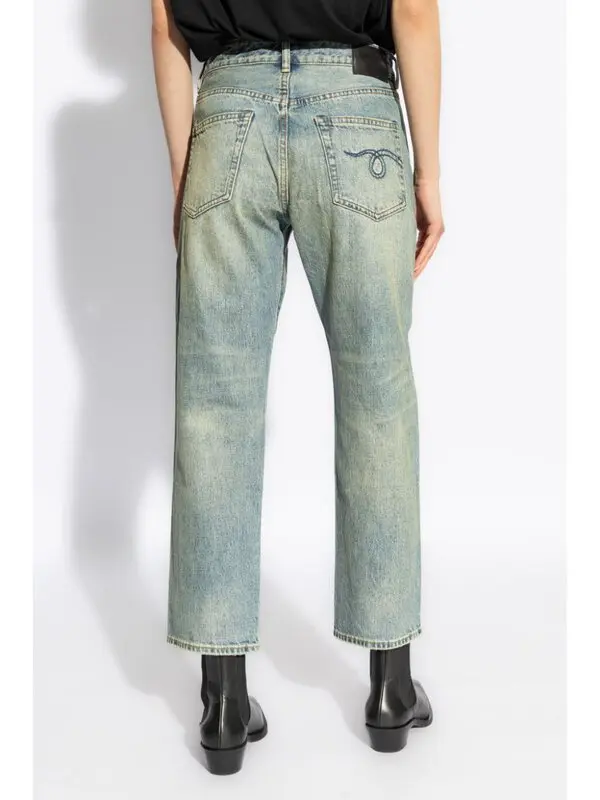 R13 Logo-appliqué Straight Jeans - Blue