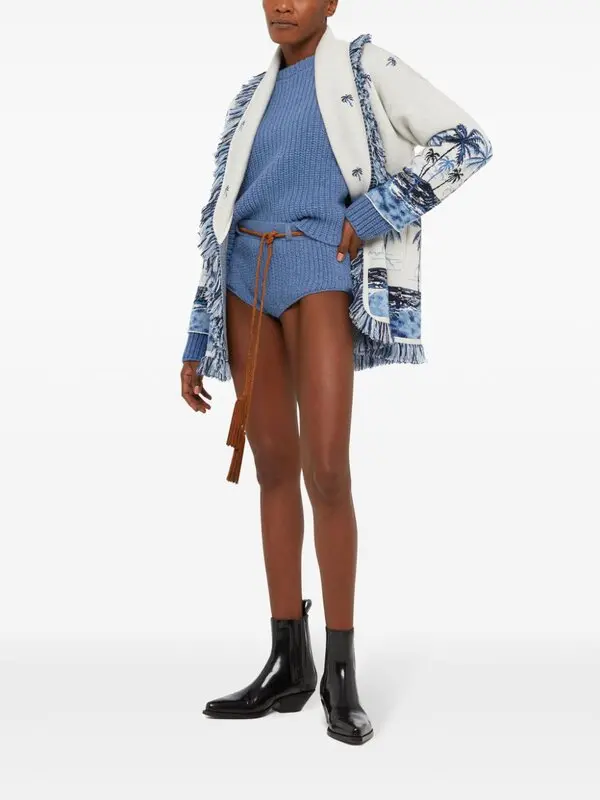 Alanui Knitted High-waisted Shorts