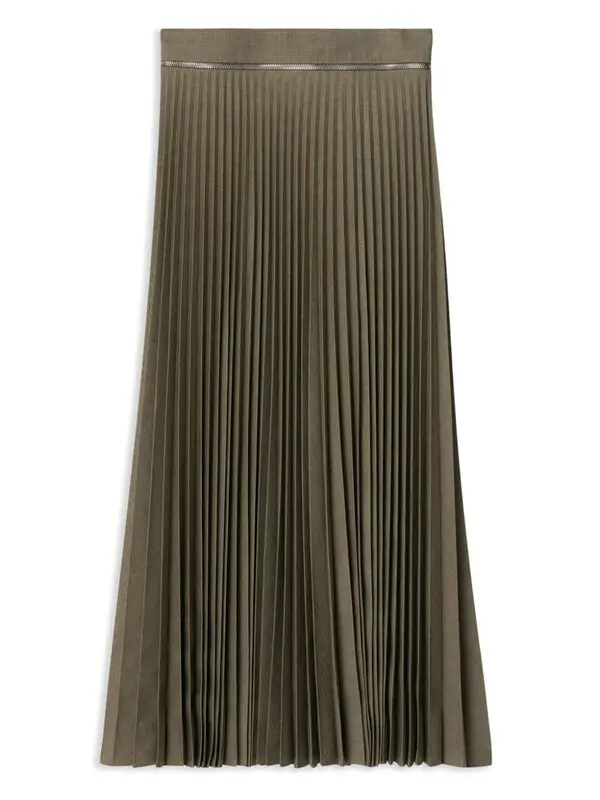 Burberry Wool-blend Pleated Midi Skirt