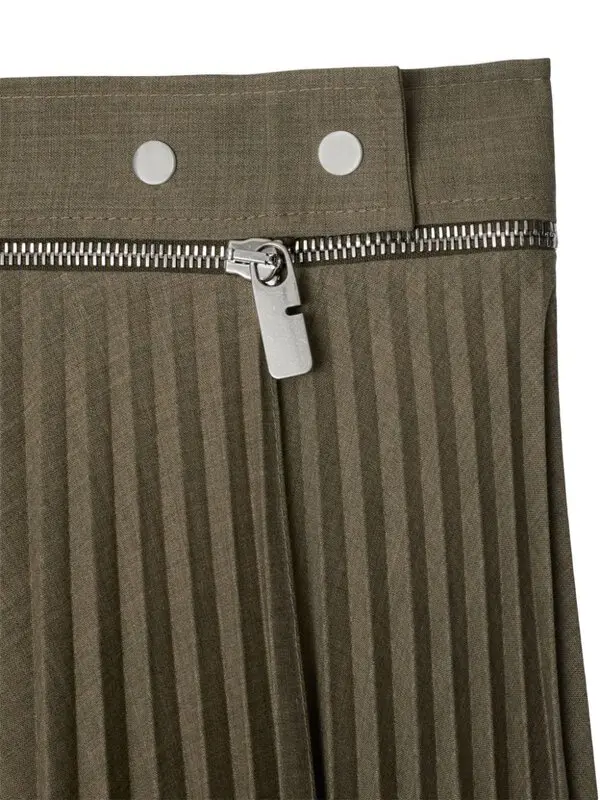 Burberry Wool-blend Pleated Midi Skirt