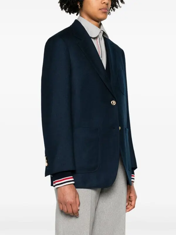 Thom Browne Single-breasted Wool Blazer - Blue
