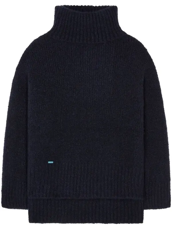 Alanui Logo-plaque Knitted Jumper - Blue