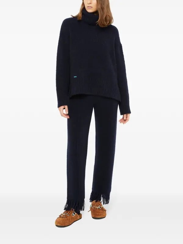Alanui Logo-plaque Knitted Jumper - Blue