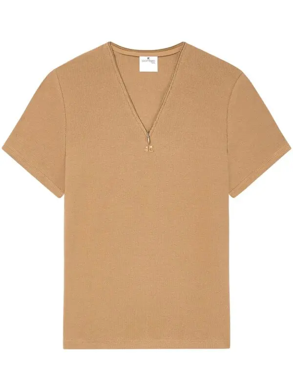 COURREGES Logo-embroidered Cotton-blend T-shirt