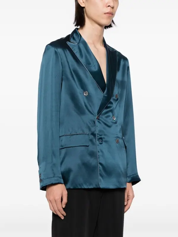 PIERRE-LOUIS MASCIA Double-breasted Fastening Silk Blazer