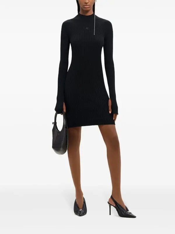 COURREGES Ribbed-knit Mini Dress