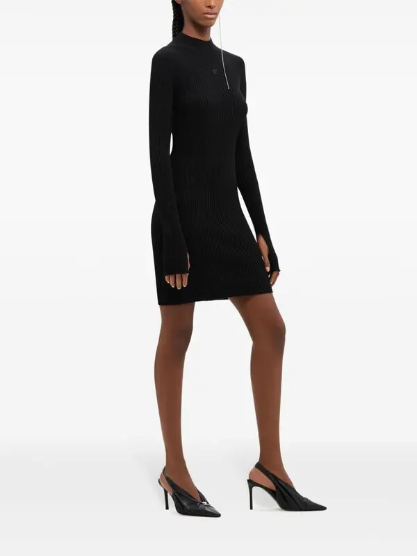 COURREGES Ribbed-knit Mini Dress