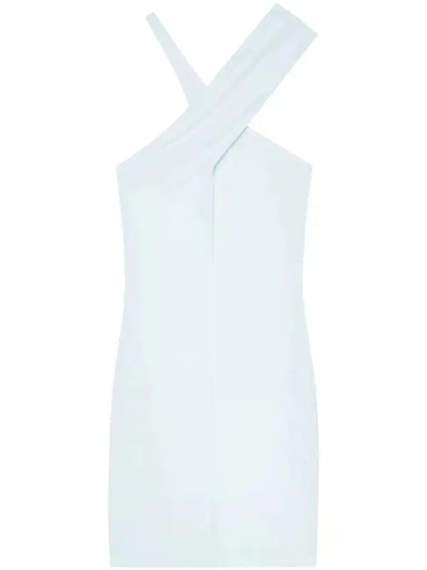 COURREGES Criss-cross Jersey Mini Dress - Blue