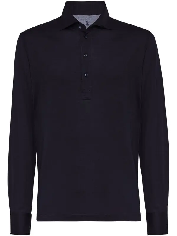Brunello Cucinelli Long-sleeve Polo Shirt