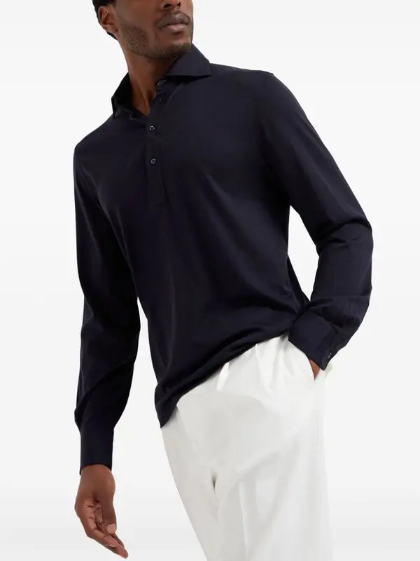 Brunello Cucinelli Long-sleeve Polo Shirt