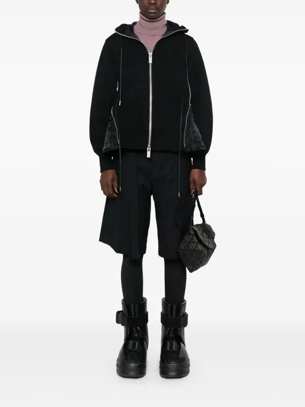 Sacai Sponge Sweat Zip-up Hoodie - Black