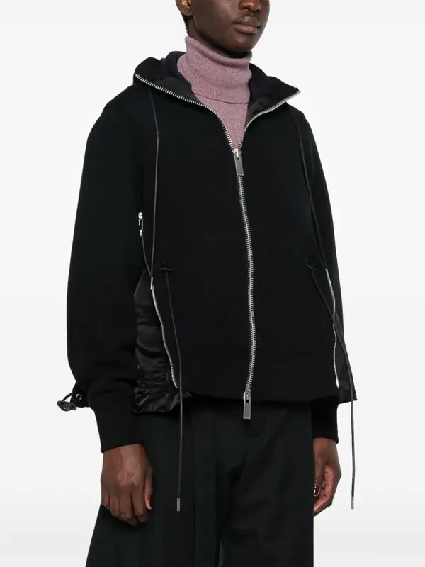 sacai Sponge Sweat x MA-1 Hoodie ブラック 2 Sacai Sponge Sweat x Nylon Twill Hoodie | Nordstrom