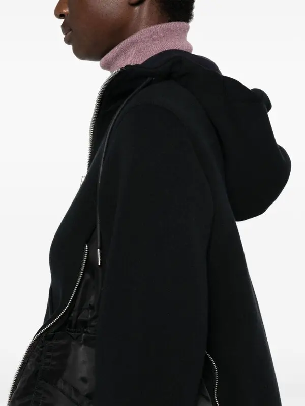 Sacai Sponge Sweat Zip-up Hoodie - Black