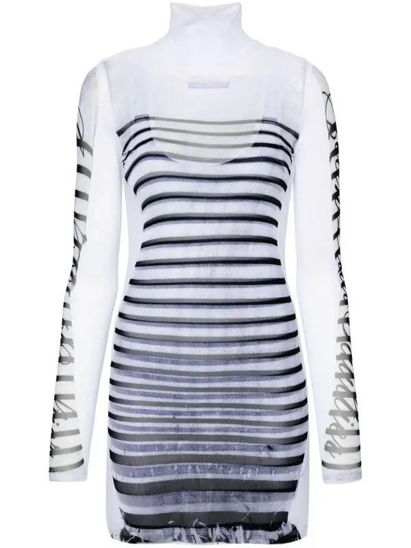 JEAN PAUL GAULTIER Marinère Mesh Minidress - White