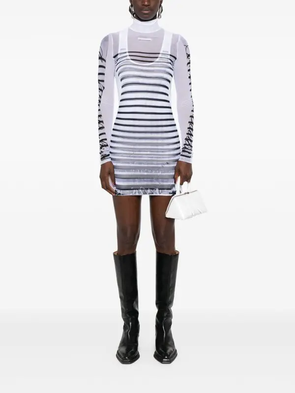 JEAN PAUL GAULTIER Marinère Mesh Minidress - White