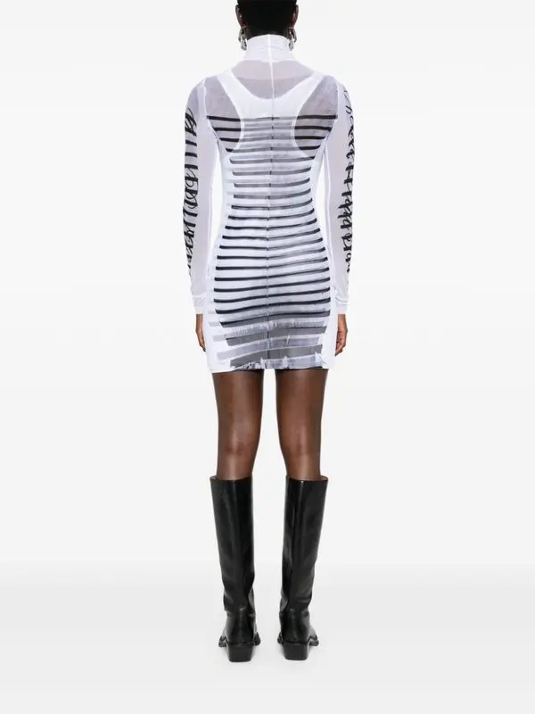 JEAN PAUL GAULTIER Marinère Mesh Minidress - White