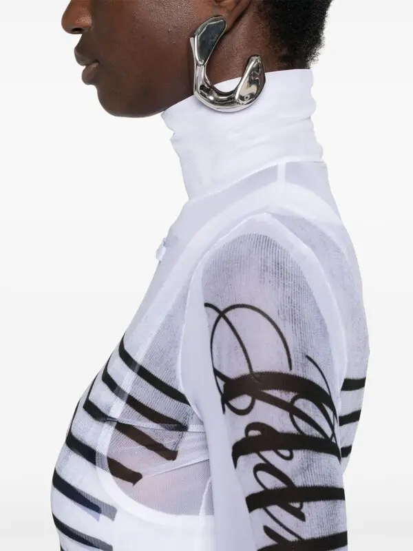 JEAN PAUL GAULTIER Marinère Mesh Minidress - White