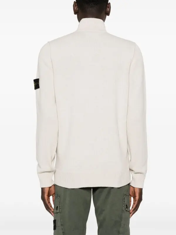 Stone Island Compass Badge Wool Blend Jumper - White