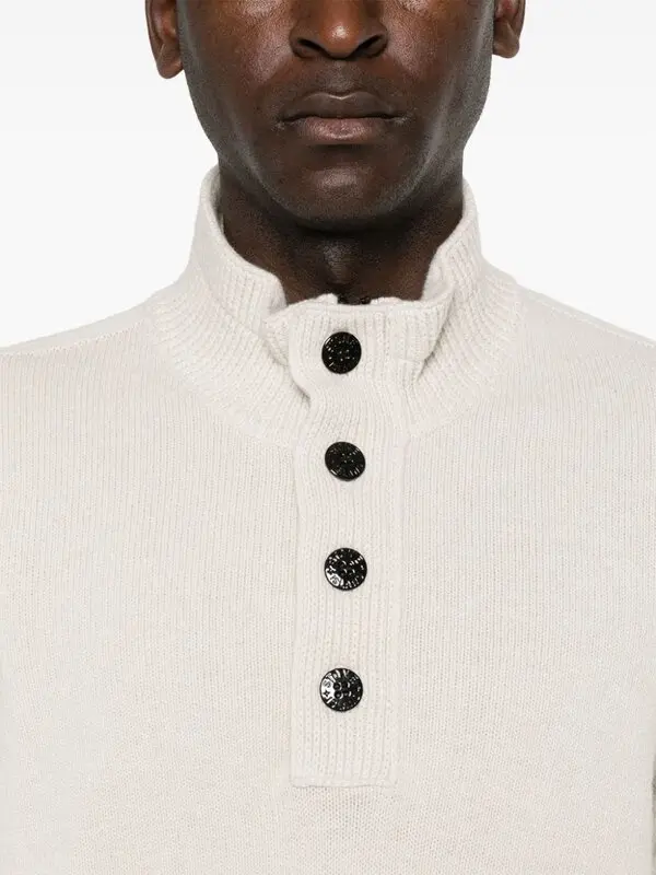 Stone Island Compass Badge Wool Blend Jumper - White
