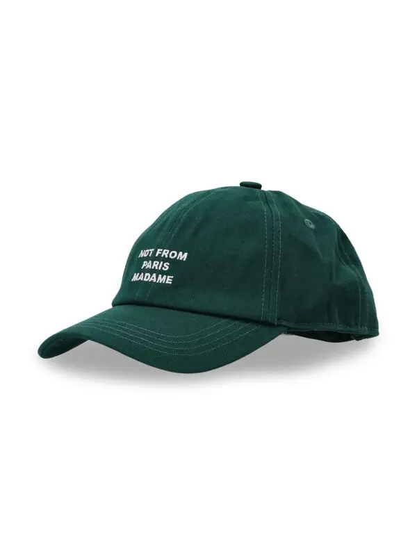 Drole De Monsieur Embroidered Slogan Cap - Green