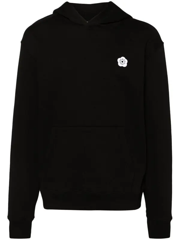 Kenzo Boke Flower Patch Cotton Hoodie - Black