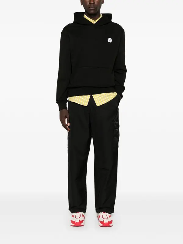 Kenzo Boke Flower Patch Cotton Hoodie - Black