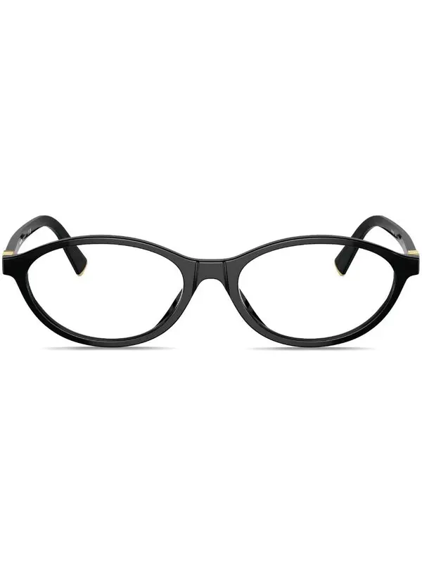 Miu Miu Logo-plaque Oval-frame Glasses