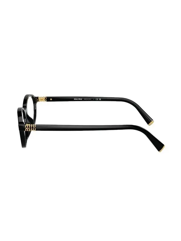 Miu Miu Logo-plaque Oval-frame Glasses
