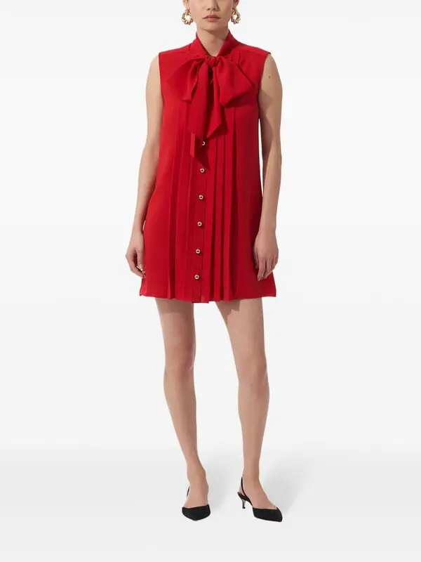 Carolina Herrera Pintuck Tie-neck Mini Dress