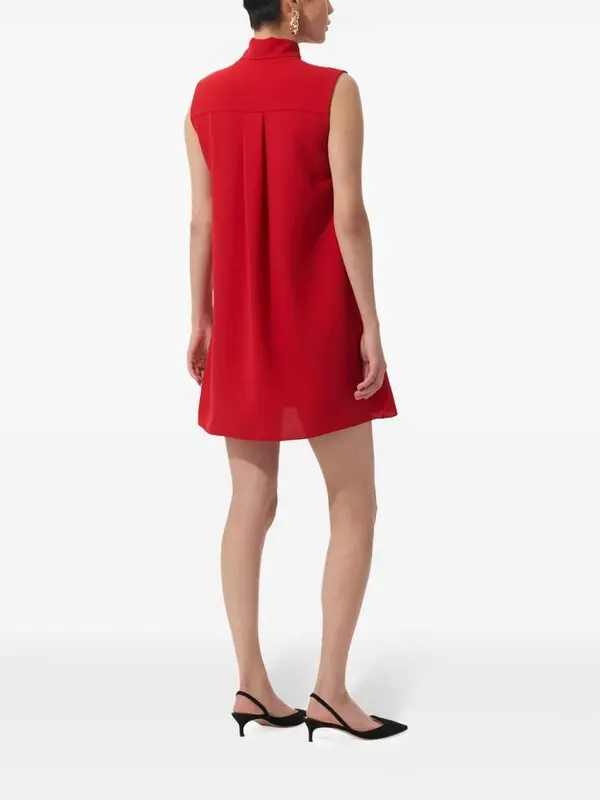Carolina Herrera Pintuck Tie-neck Mini Dress